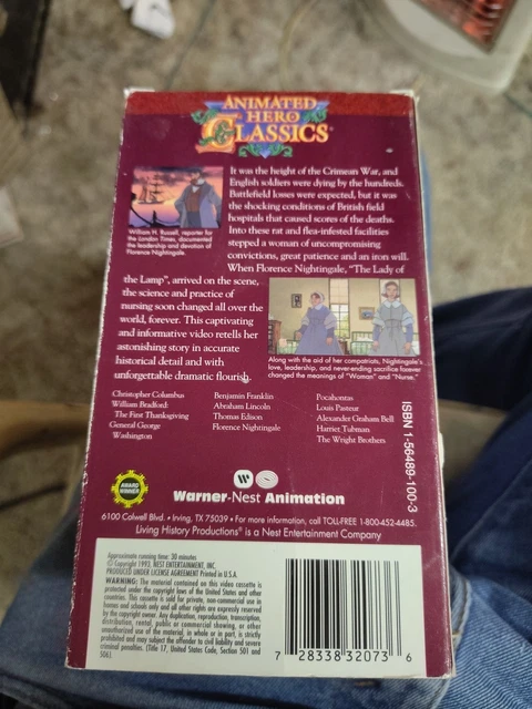 FLORENCE NIGHTINGALE ANIMATED Hero Classics VHS, History Nursing ...