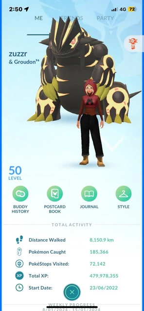POKÉMON GO ACC Level 50 Shiny Shadow Mewtwo Primal Groudon 254M ...