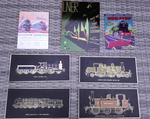 7 SMALL REPRO signs LNER x 2, LNER/LMS, GER BR LB&SCR LSWR £10.00 ...