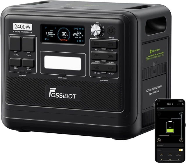 FOSSIBOT F2400 TRAGBARE LiFePO4 UK-Powerstation 2048Wh 2400W ...