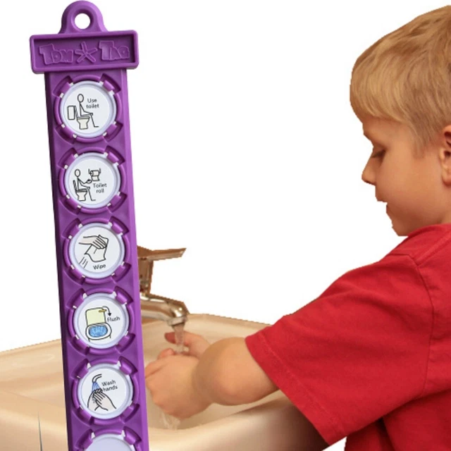 DAILY ROUTINE AUTISM Chart Visual TOILET Support TomTag Mini Kit SEN ...