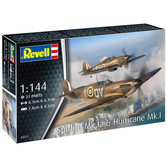 REVELL 1/144 AIRCRAFT Supermarine Spitfire Mk Ia Hurricane Mk I Model ...