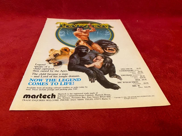 GAME21 COMPUTER GAME Advert 11X8 Tarzan Spectrum Commodore Amstrad £2. ...