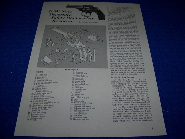 S&W NEW DEPT Safety Hammerless Revolver..takedown/Exploded View/Legend ...