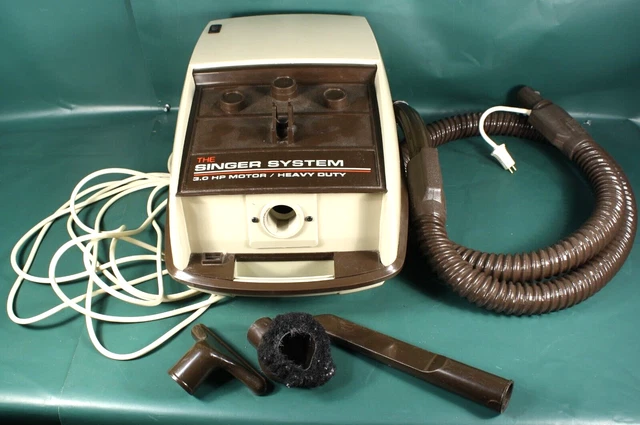 VINTAGE THE SINGER System CSS350 Canister Vacuum Cleaner w/ Hose and ...