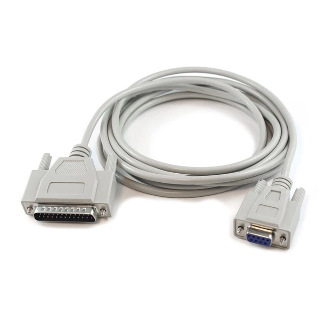 15 FT RS232 D-Sub DB9 Female to DB25 Male Serial Data / Modem Cable $29 ...