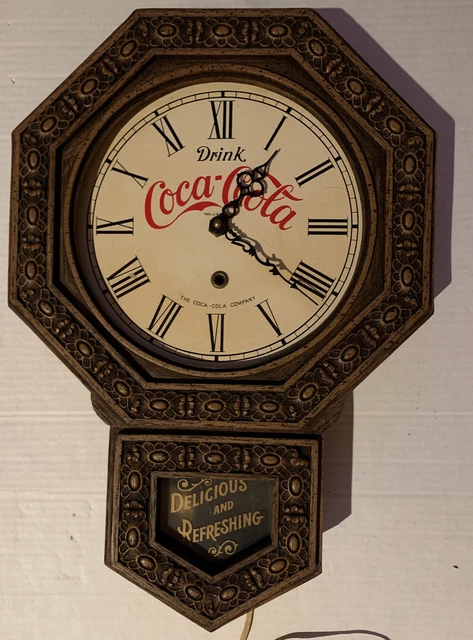 VINTAGE PLASTIC COCA-COLA Schoolhouse Pendulum Clock ~Electric~ Not ... VINTAGE PLASTIC COCA-COLA Schoolhouse Pendulum Clock ~Electric~ Not ...