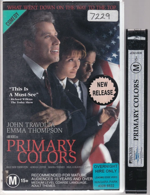 RARE VHS PRIMARY COLOURS Big Box Ex-Rental Video Tape Travolta EUR 4,34 ...