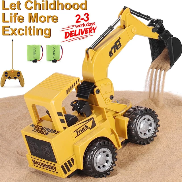 UK REMOTE CONTROL Excavator RC Tractor Bulldozer Crawler Truck Toy ...