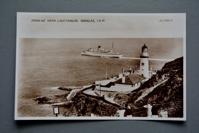 R&L POSTCARD: DOUGLAS Head Lighthouse Isle of Man, Passanger Ship EUR 6 ...