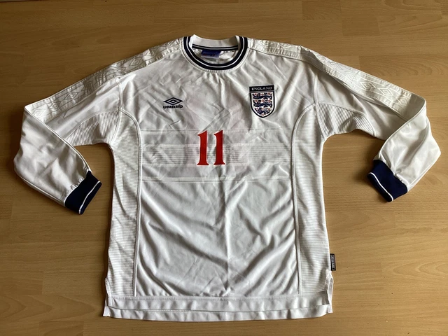 ENGLAND EURO 2000 Umbro Home Football Shirt Long Sleeve Large #11 £49. ...