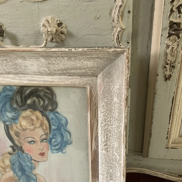 ANTIQUE FRENCH PAINTING Of Parisian Risqué Lady Portrait Signed by ...