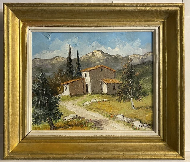 TABLEAU PAYSAGE MAISONS En Provence Huile Au Couteau Sur Toile Signee EUR 25,00 - PicClick FR