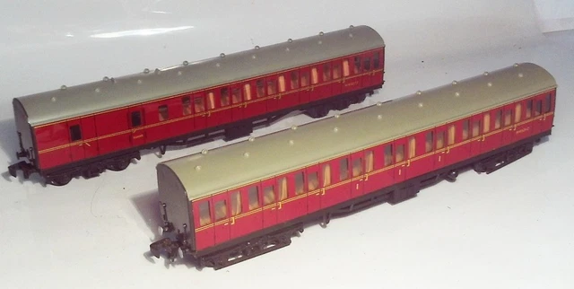 HORNBY DUBLO 2-RAIL 00 gauge BR 1st/2nd and Brake/2nd Class Suburban ...