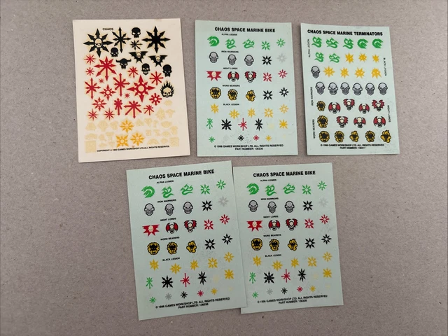 WARHAMMER 40K CHAOS space marine transfer sheets Bike And Terminator ...
