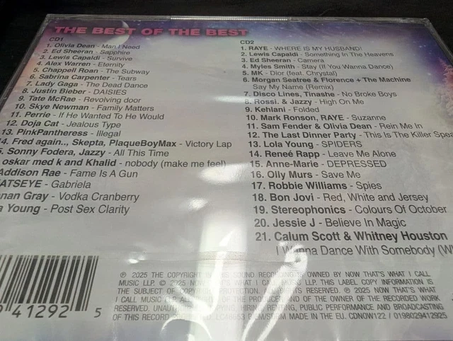 NOW 122 OLIVIA Dean Ed Sheeran Lewis Capaldi used music album £125.49 ...