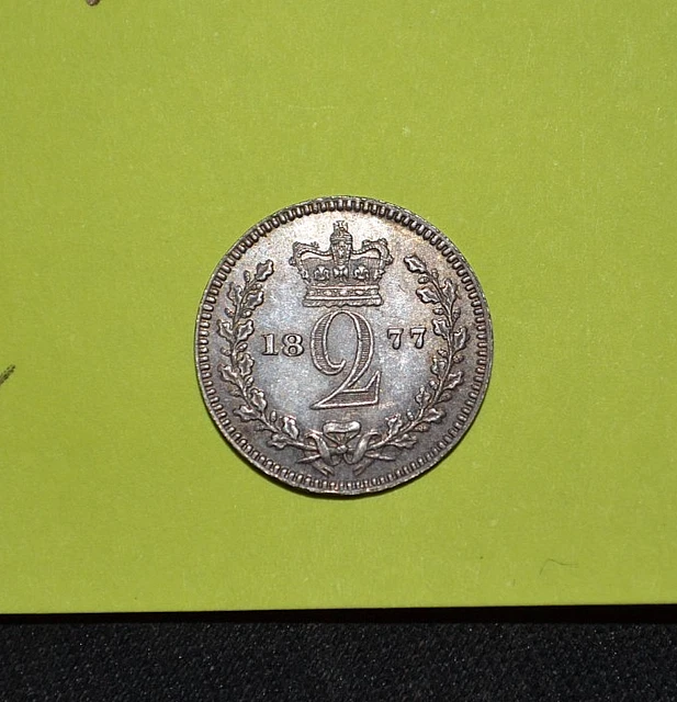 MAUNDY YOUNG HEAD Victoria Silver Twopence 1877 Good Example £28.26 ...