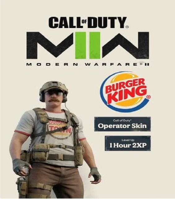 COD MODERN WARFARE 2 - Burger King Operator Skin + 1h 2XP CODE EUR 4,75 ...