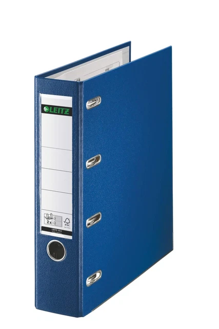 LEITZ DOUBLE LEVER Arch File, Blue, A5, 80mm spine, Plastic, 10120035 1 ...