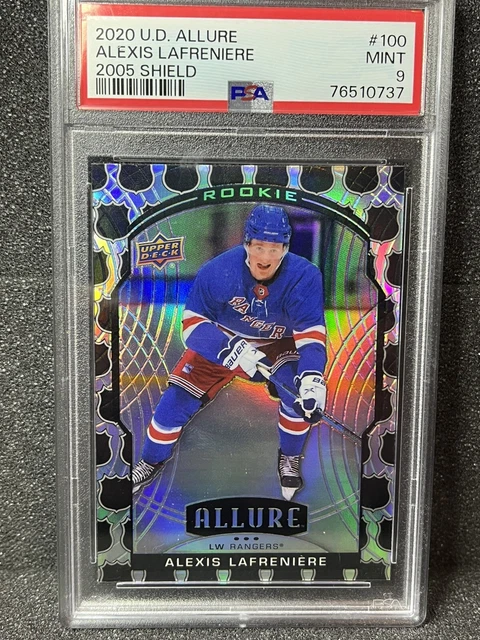 2020 UPPER DECK Allure Alexis Lafreniere 2005 Shield PSA 9 Rangers ...
