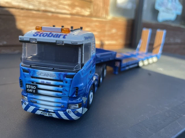 TEKNO SCANIA WITH Lowloader Trailer stobart Rail Livery 1:50 scale Wsi ...