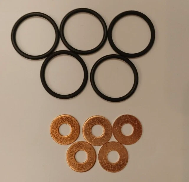FUEL INJECTOR SEALING O Ring & Washers X5 Defender & Discovery 2 TD5 ...