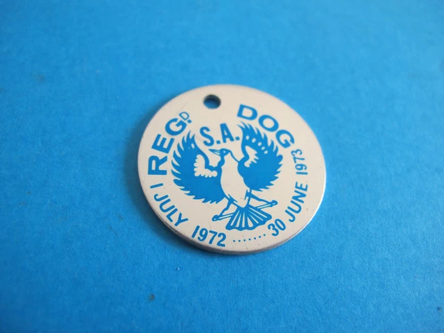 SOUTH AUSTRALIA DOG Tag Disc Registration License 1972 $19.99 - PicClick AU