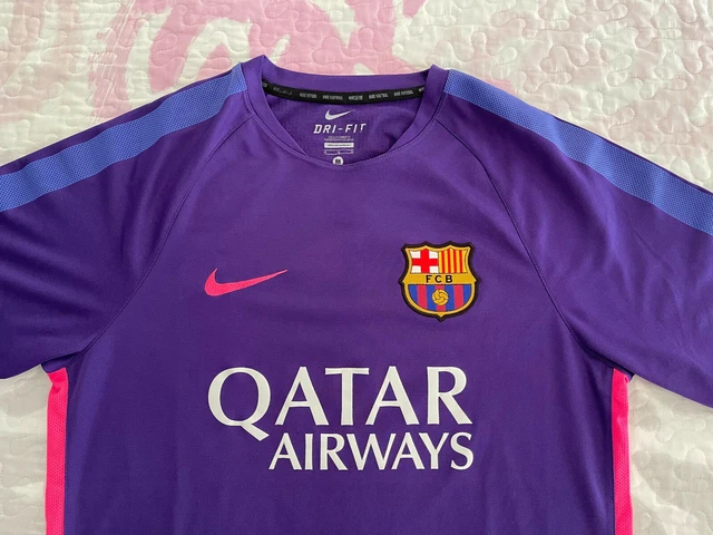 SHIRT PURPLE FC Barcelona Training VERSION PLAYER ISSUE MESSI rubber ...