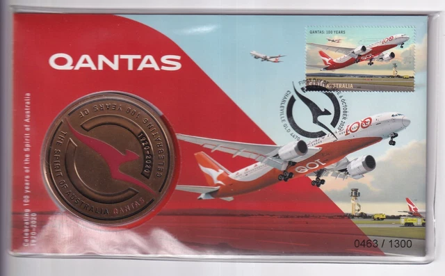 AUSTRALIAN PNC: 2020 Qantas Centenary Of 100 Years Medallion Limited Ed. #M3091 $150.00 ...