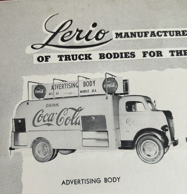 1940S COCA-COLA LERIO Custom Built Bottler Truck Bodies Mobile AL ...