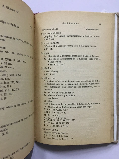 BANERJI, SURES CHANDRA : A Glossary Of Smrti Literature. Calcutta, 1963 ...
