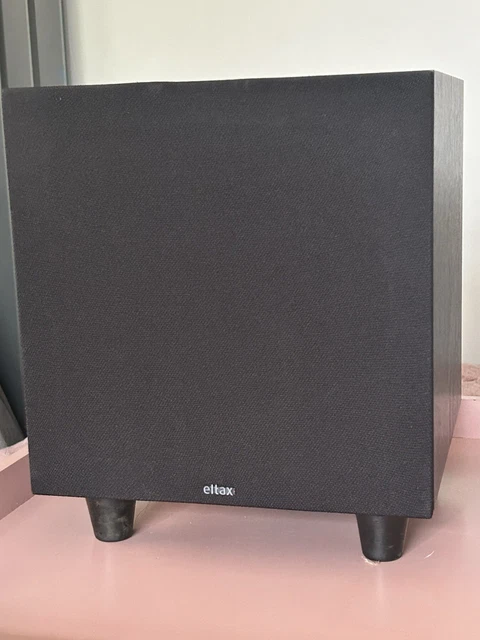 ELTAX RUMBLE SUBWOOFER Speaker Enclosure Inputs Black Wood Dust Scuffs ...