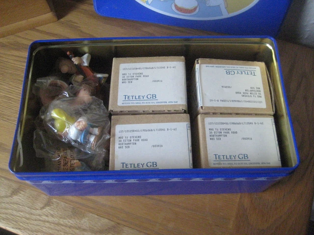 GROUP OF TETLEY Tea Collectibles Tea Folk, Cottages, Post Cards, Tin ...