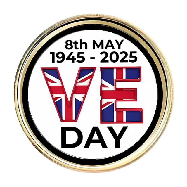 VE DAY 80TH Anniversary 1945-2025 Pin Badge Aolly Emblem Pin for Hat ...