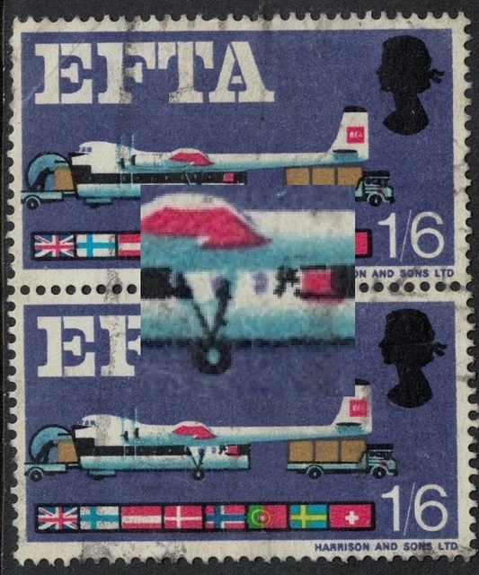 GB STAMPS - EFTA - scarce broken undercarriage leg - sg216h - nice used ...