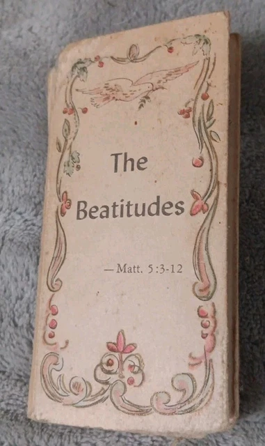 VTG THE BEATITUDES Bible Foldorama Miniature Expandable Card Book 1960s ...