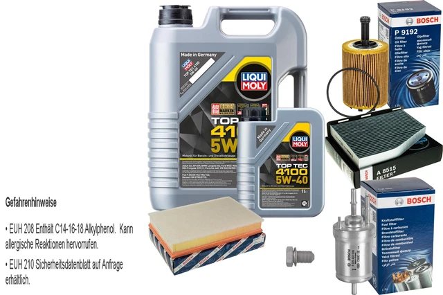 BOSCH INSPECTION SET 6L Liqui Moly Top Tec-4100 5W-40 pour VW Audi Golf V 3.2 EUR 139,15 ...