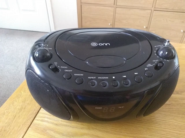 ONN KS-858BP BLACK FM Stereo And Mono Radio And CD Player Portable ...