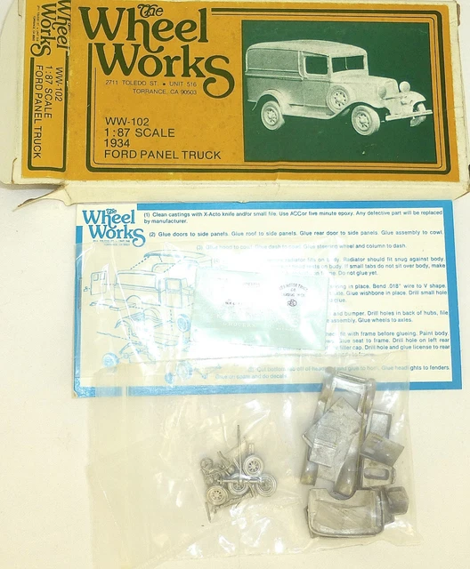 FORD PANEL TRUCK 1934 Kit Unbuilt The Wheel Works WW-102 H0 1:87 Boxed ...