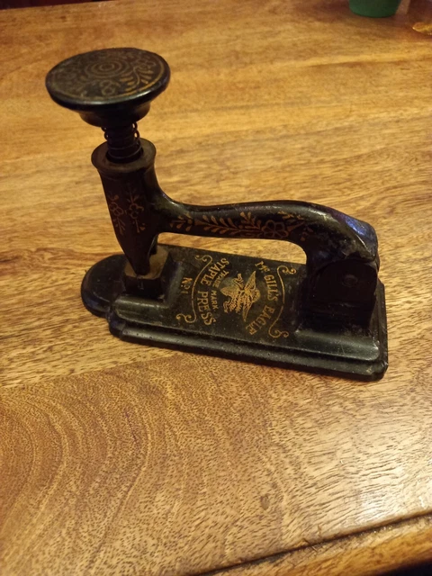 ANTIQUE CAST IRON Staple Press Mc.Gills Eagle No.1 Late 1800's-early ...