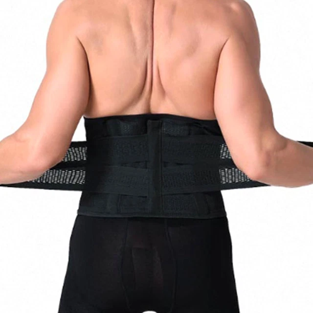 SPORTS BACK BRACE Adjustable Back Brace Black Prevent Excessive Muscle ...