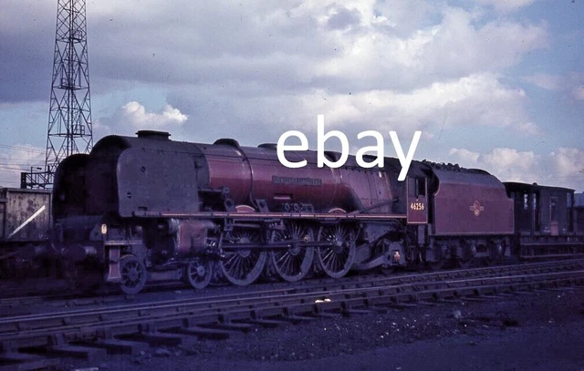 ORIGINAL 35MM RAILWAY SLIDE BR STEAM LOCO 46256 CREWE NORTH 4/10/63. £ ...
