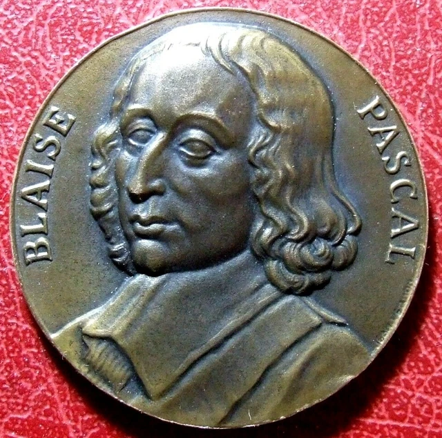 BLAISE PASCAL FRANCESE Mathematician Fisico Inventore Writer Medaglia ...