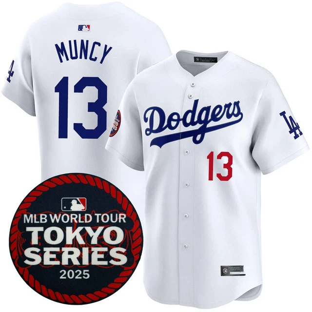 MEN'S MAX MUNCY 2025 World Tour Series Home Player Jersey #13 Stitched ...