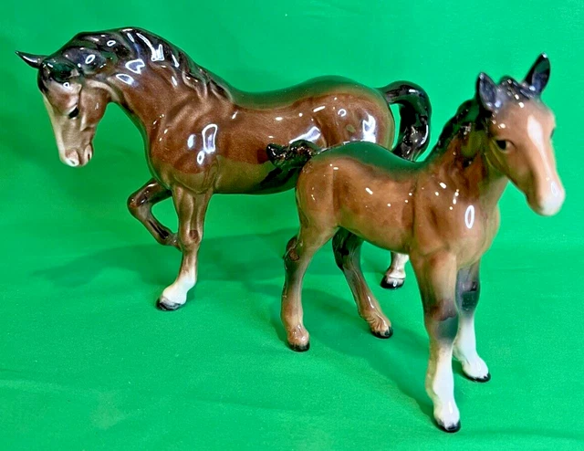 BESWICK ENGLAND PORCELAIN HORSE & Shire Foal, Excellent Condition! $166 ...