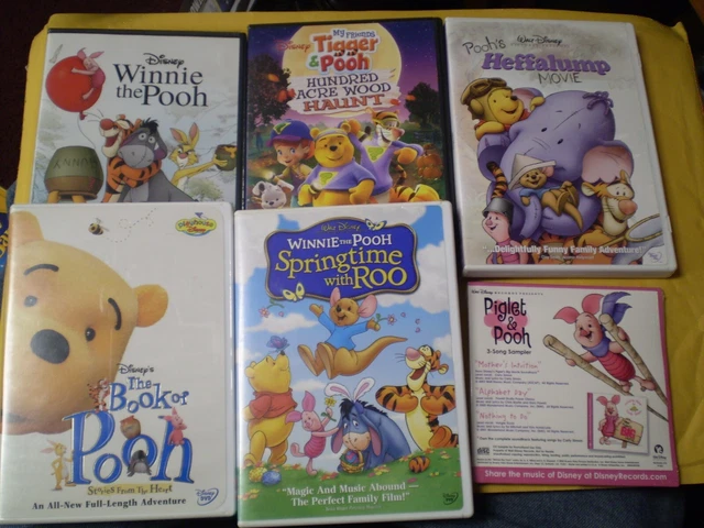 (6) DISNEY WINNIE the Pooh DVD/CD Lot: Heffalump Book of Pooh Halloween ...