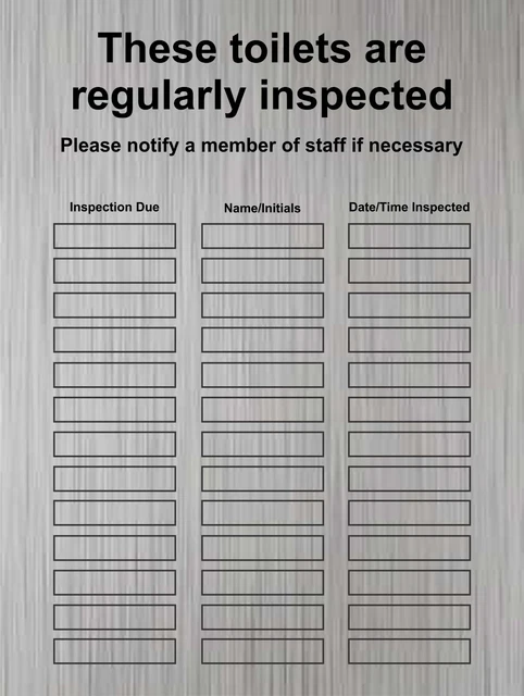 THESE TOILETS ARE inspected Toilet Sign Aluminium self adhesive Modern ...