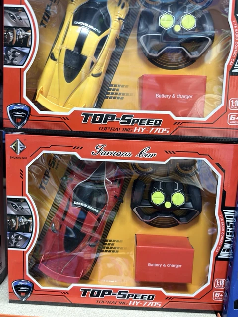 FAMOUS CAR TOP-SPEED 1:18 2WD Electric RC Car Red w/ Battery Charger HY ...