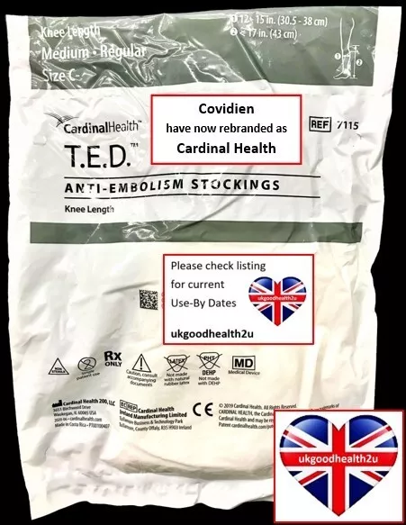 CARDINAL HEALTH TED Anti-embolism Stockings DVT Socks KNEE LENGTH M Reg ...
