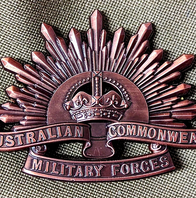 RISING SUN HAT badge for uniform Australian army 3rd type WW1 WW2 brown ...